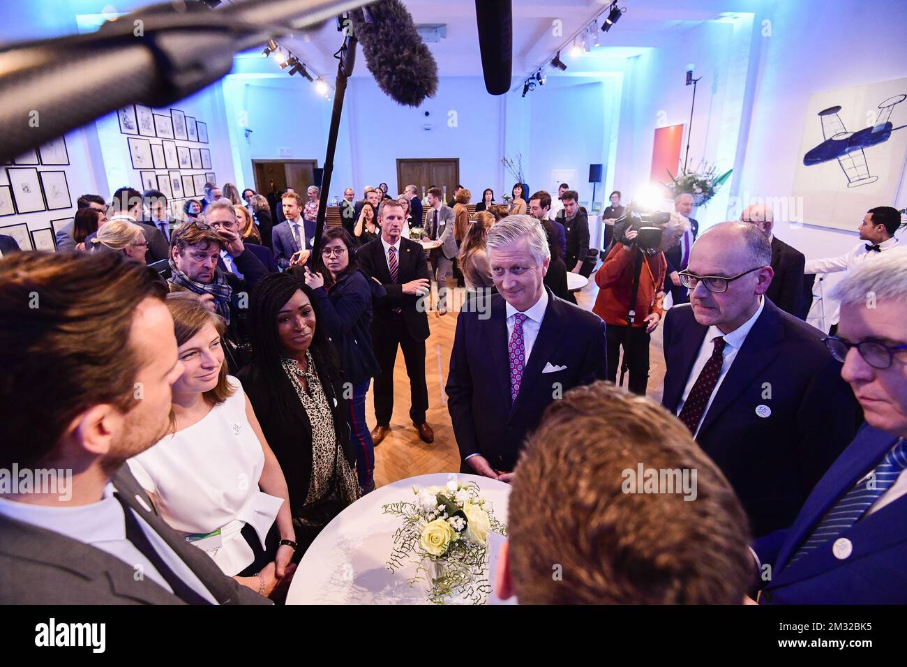 King Philippe - Filip of Belgium and New FEB-VBO president Bart De Smet ...