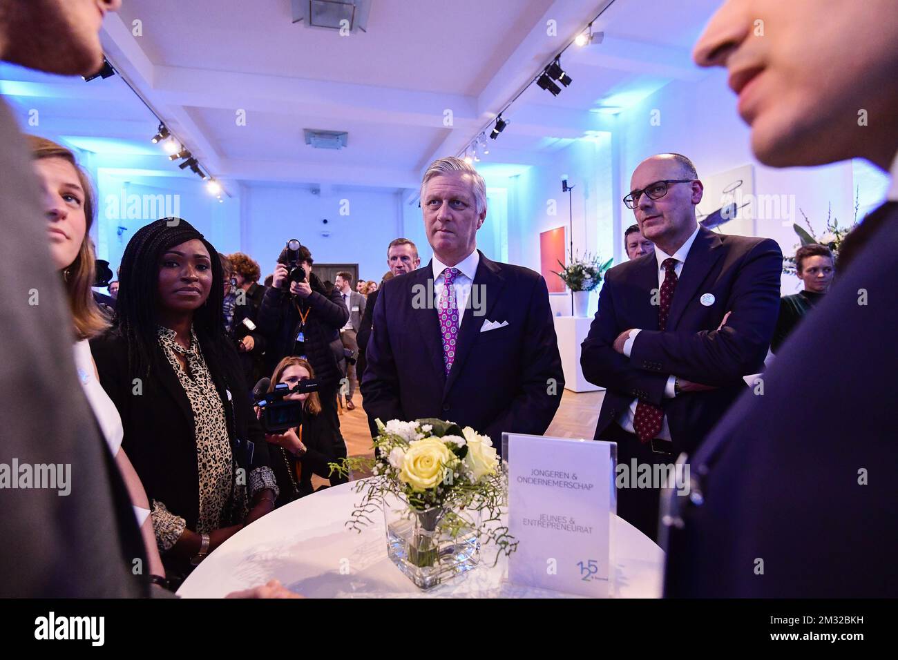 King Philippe - Filip of Belgium and New FEB-VBO president Bart De Smet ...