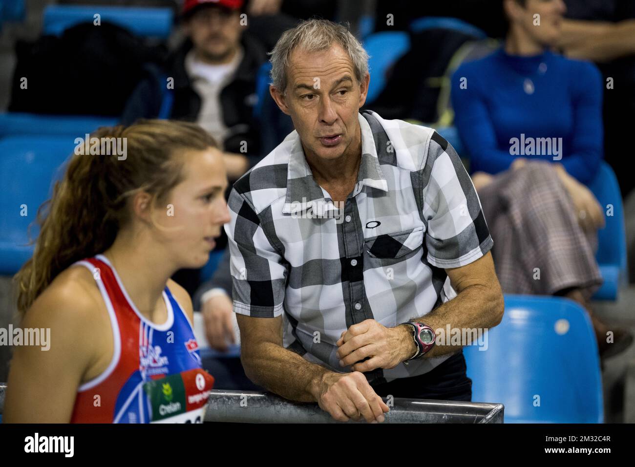 Athlete Hanne Maudens and Belgian athletics coach Wim Vandeven pictured ...