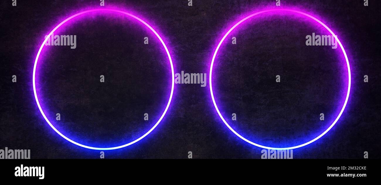 Set neon light rings hi-res stock photography and images - Alamy