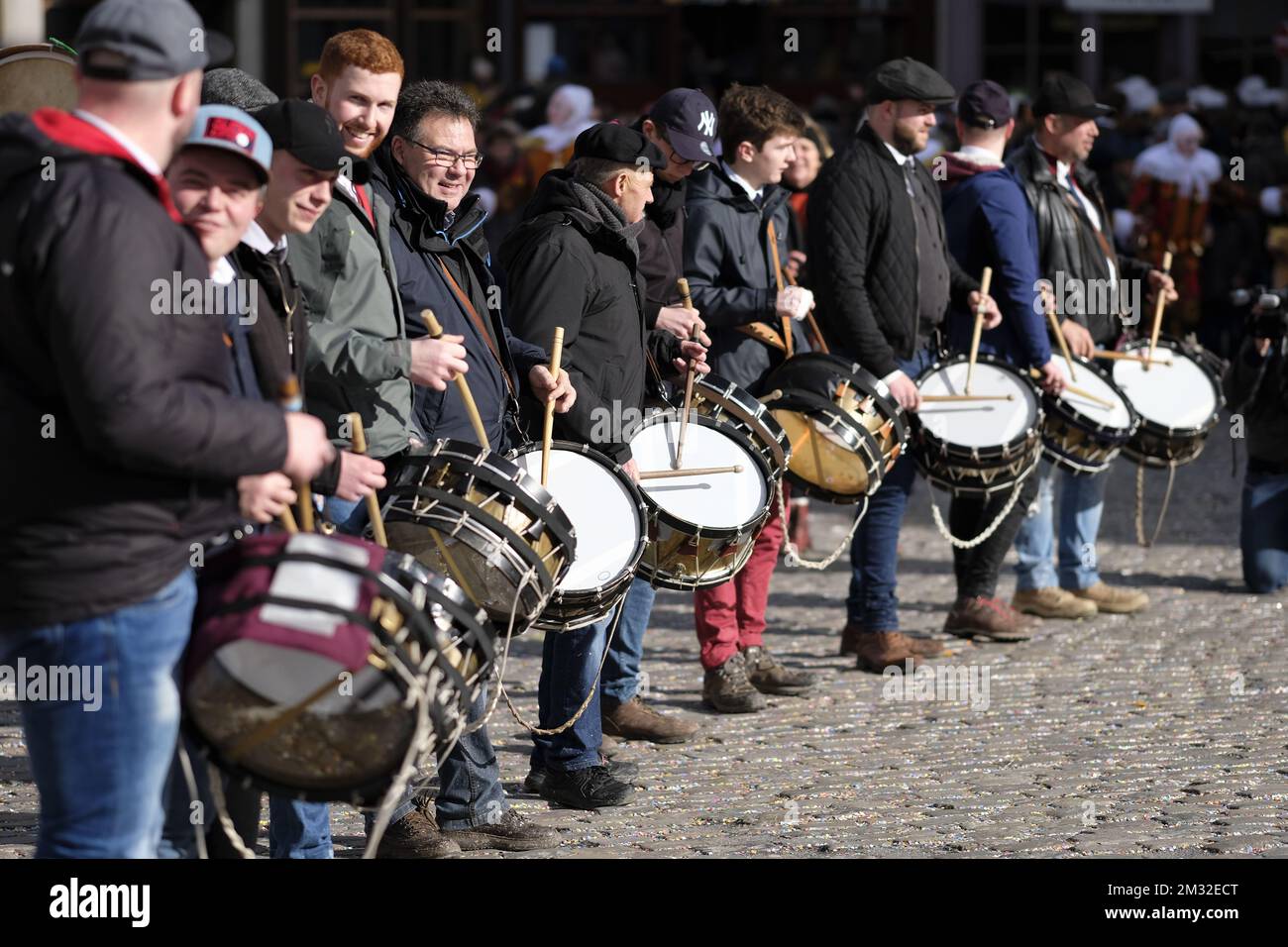 Illustration picture shows the carnival in the streets of Binche ...
