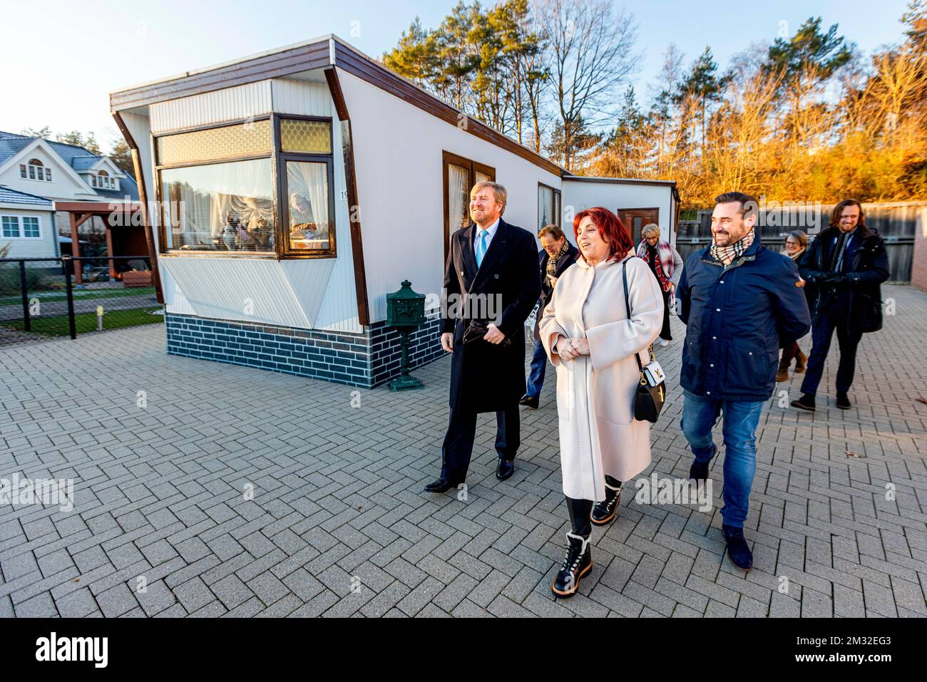 King Willem-Alexander of The Netherlands at woonwagencentrum Beukbergen ...
