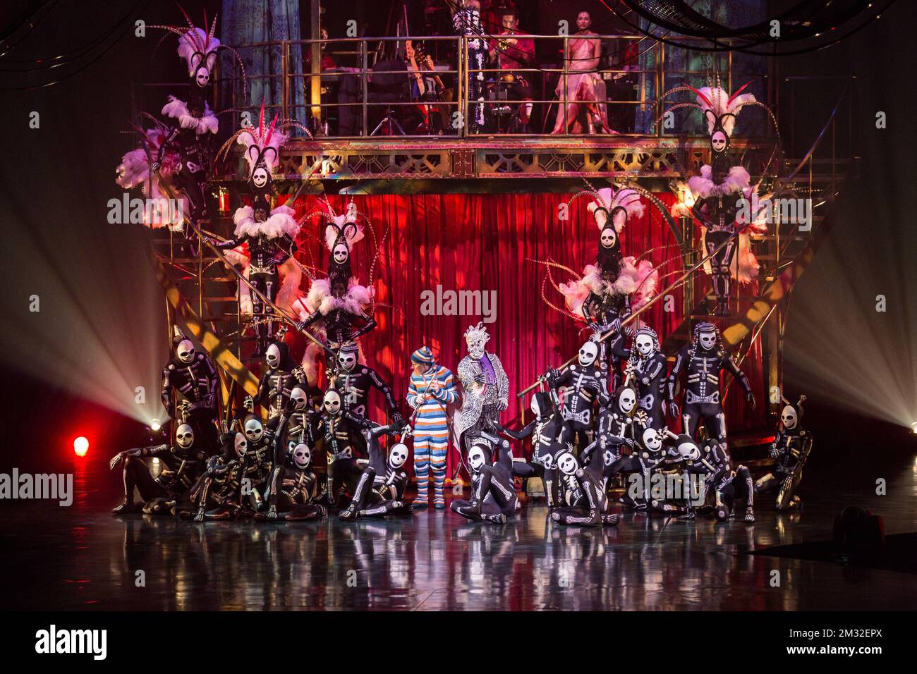 This handout picture, distributed by Full Options shows the Kooza show ...