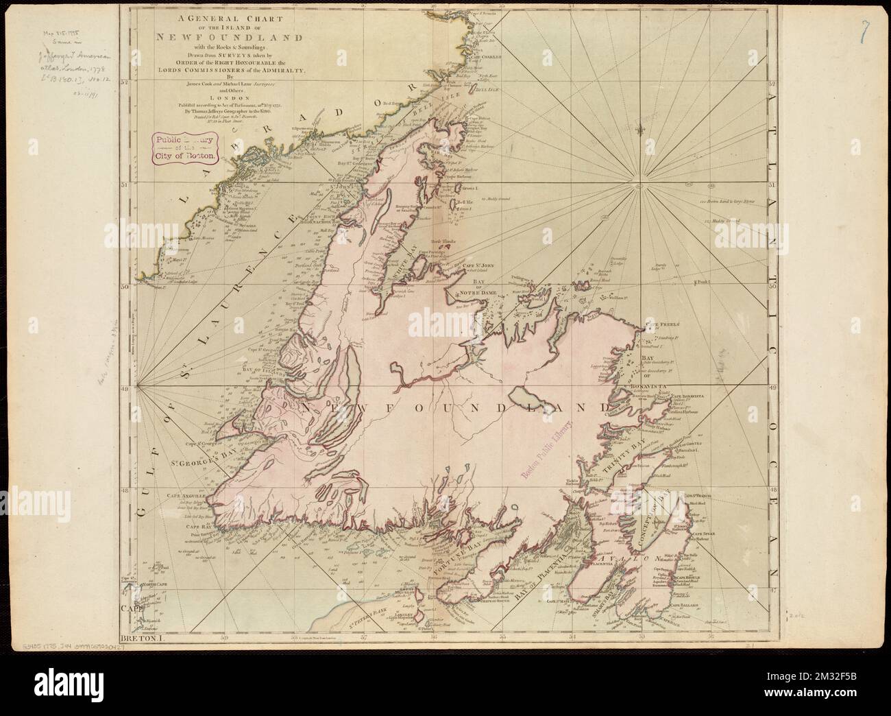 A general chart of the island of Newfoundland with the rocks ...