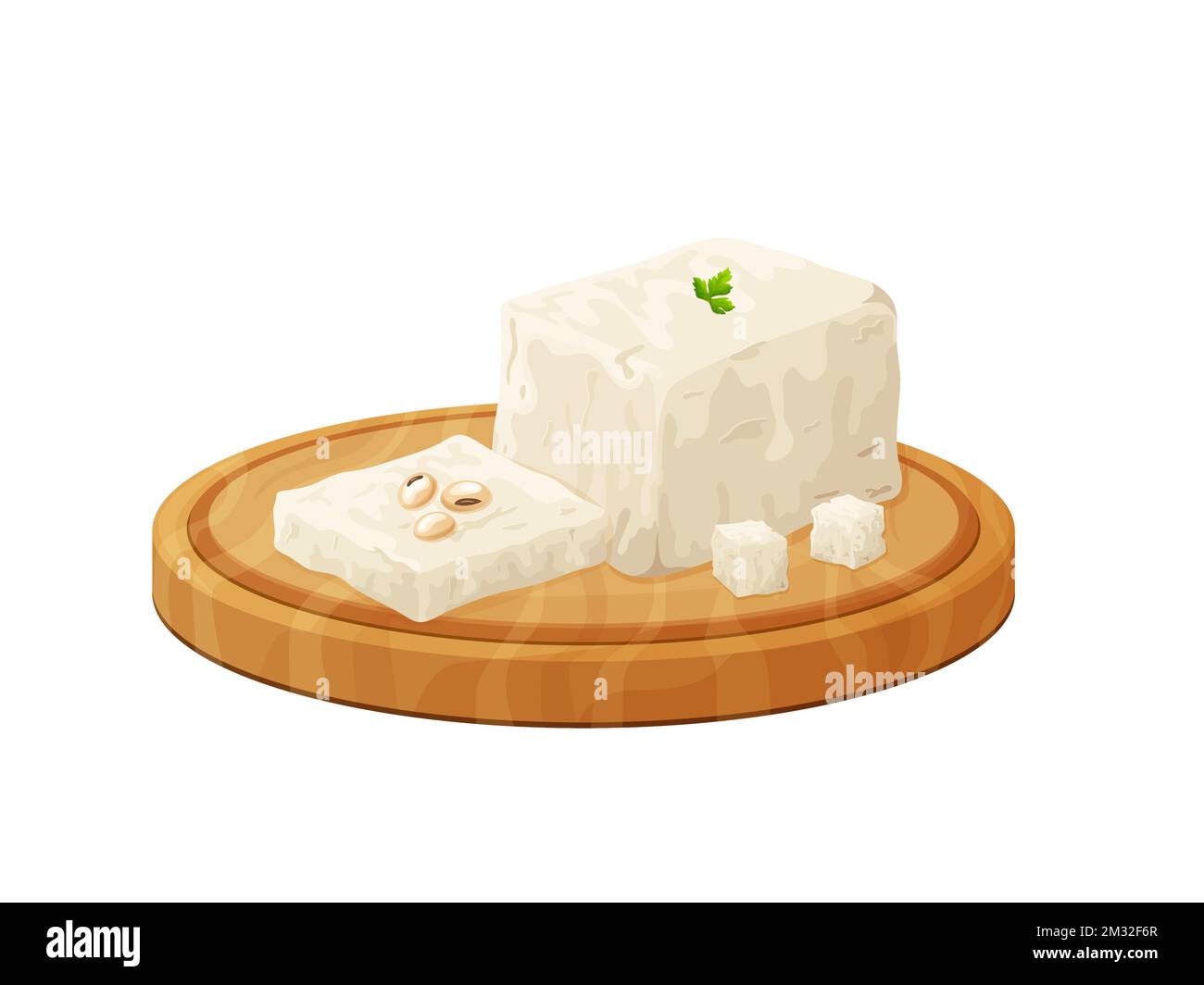 Tofu on wood board, soybean, olive. Composition of sliced feta in ...