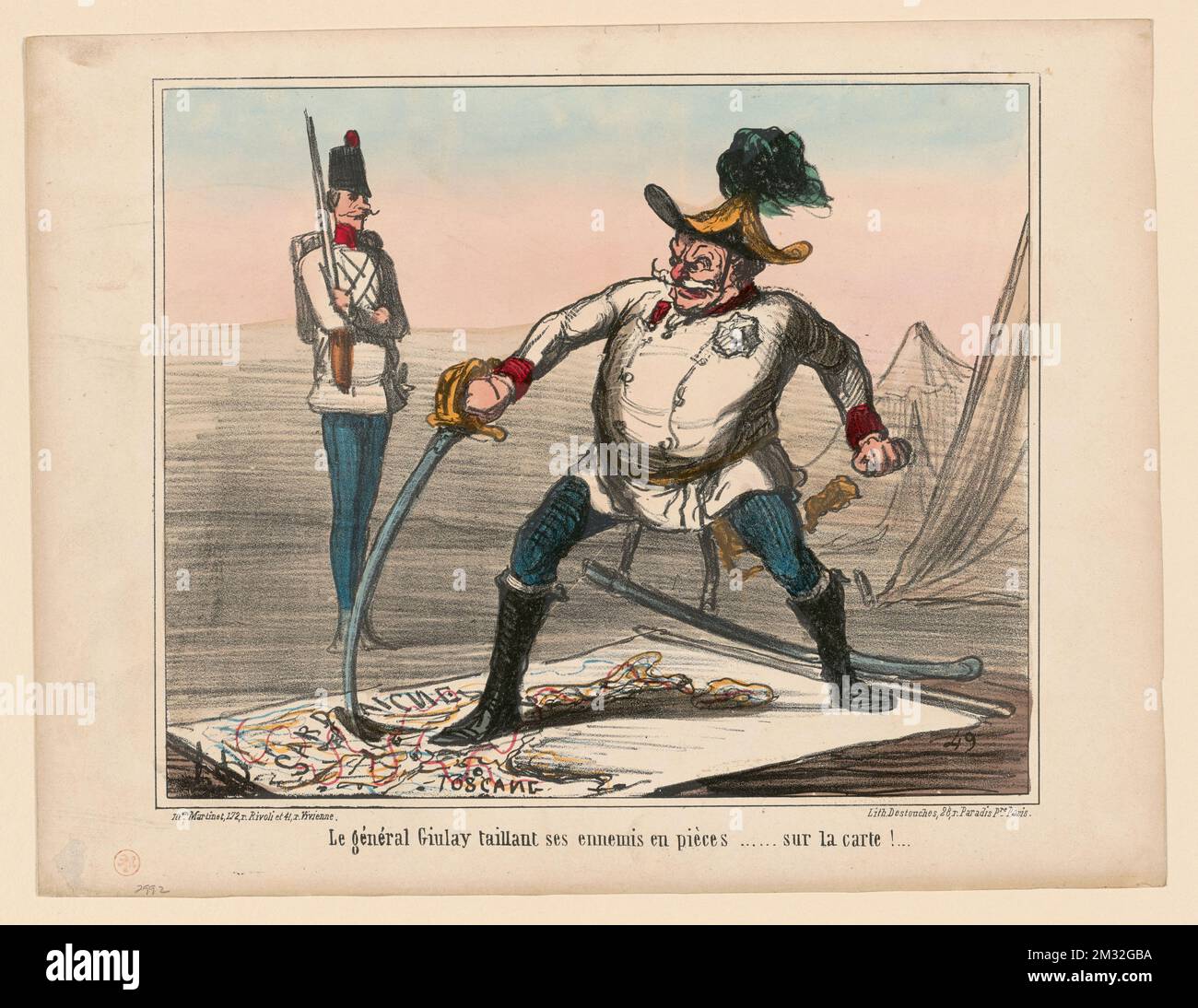 Le général Giulay taillant ses ennemis... , Military officers, Gyulai ...