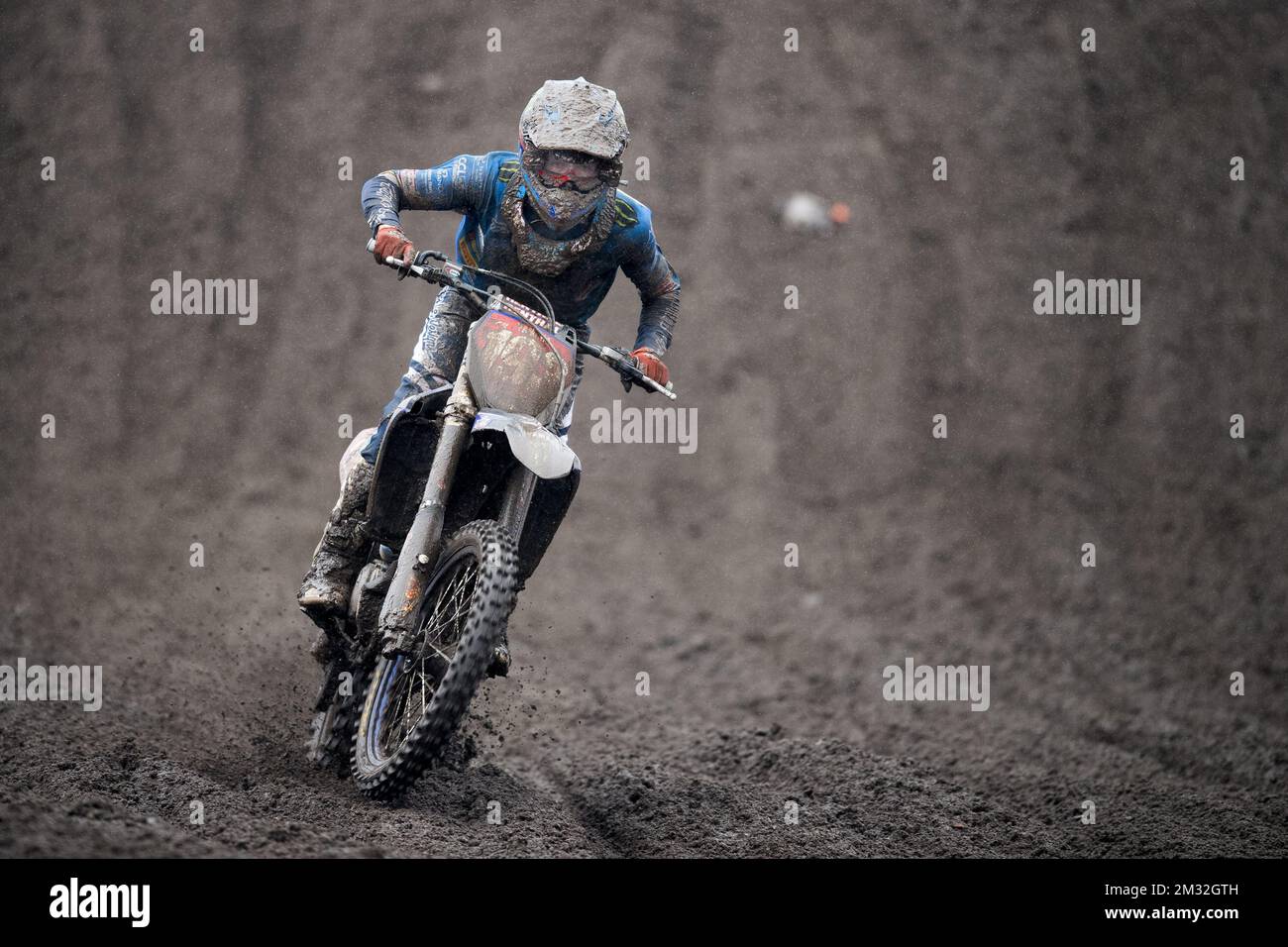 Belgian Jago Geerts pictured in action during the motocross MX2 Dutch ...