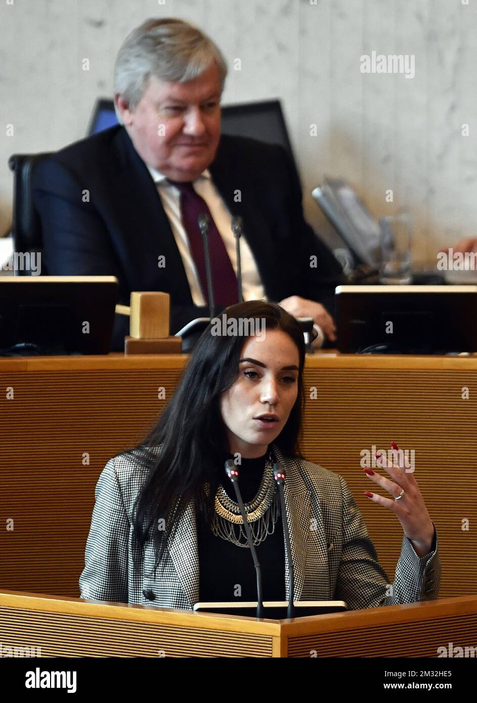 MR's Rachel Sobry pictured during a plenary session of Walloon ...