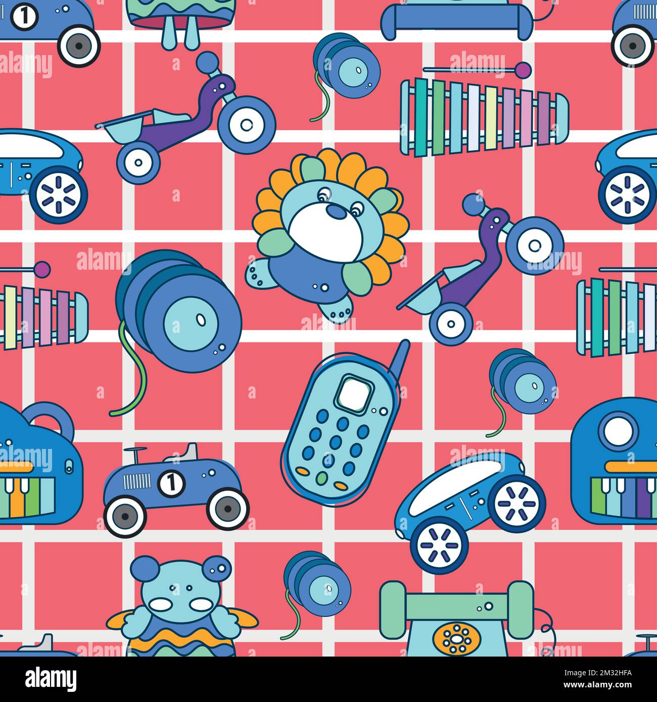 Seamless pattern background with toy icons Vector Stock Vector Image ...