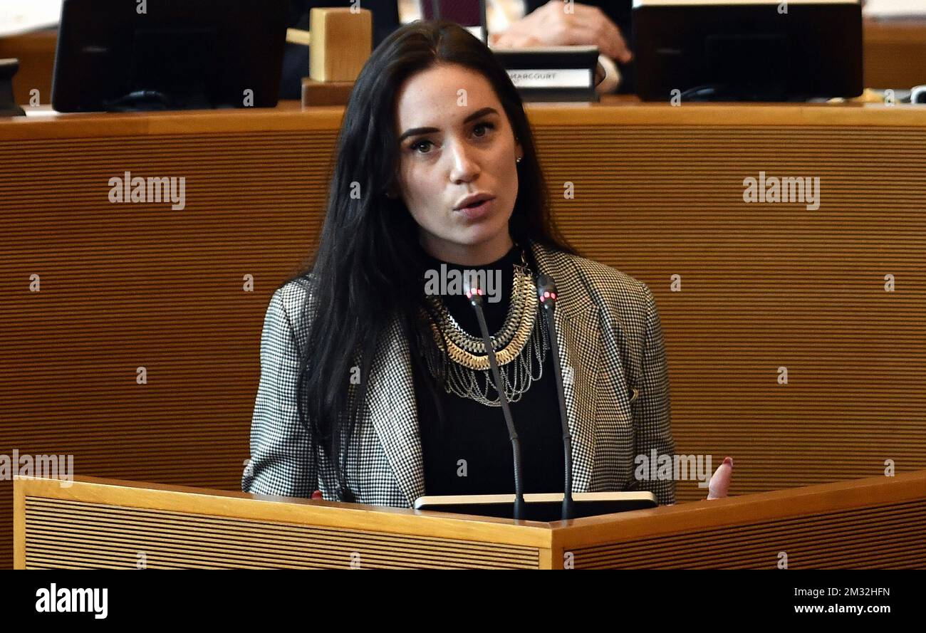 MR's Rachel Sobry pictured during a plenary session of Walloon ...