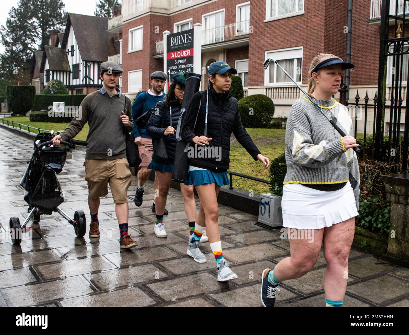 Illustration shows a guerilla protest action of Amnesty International ...