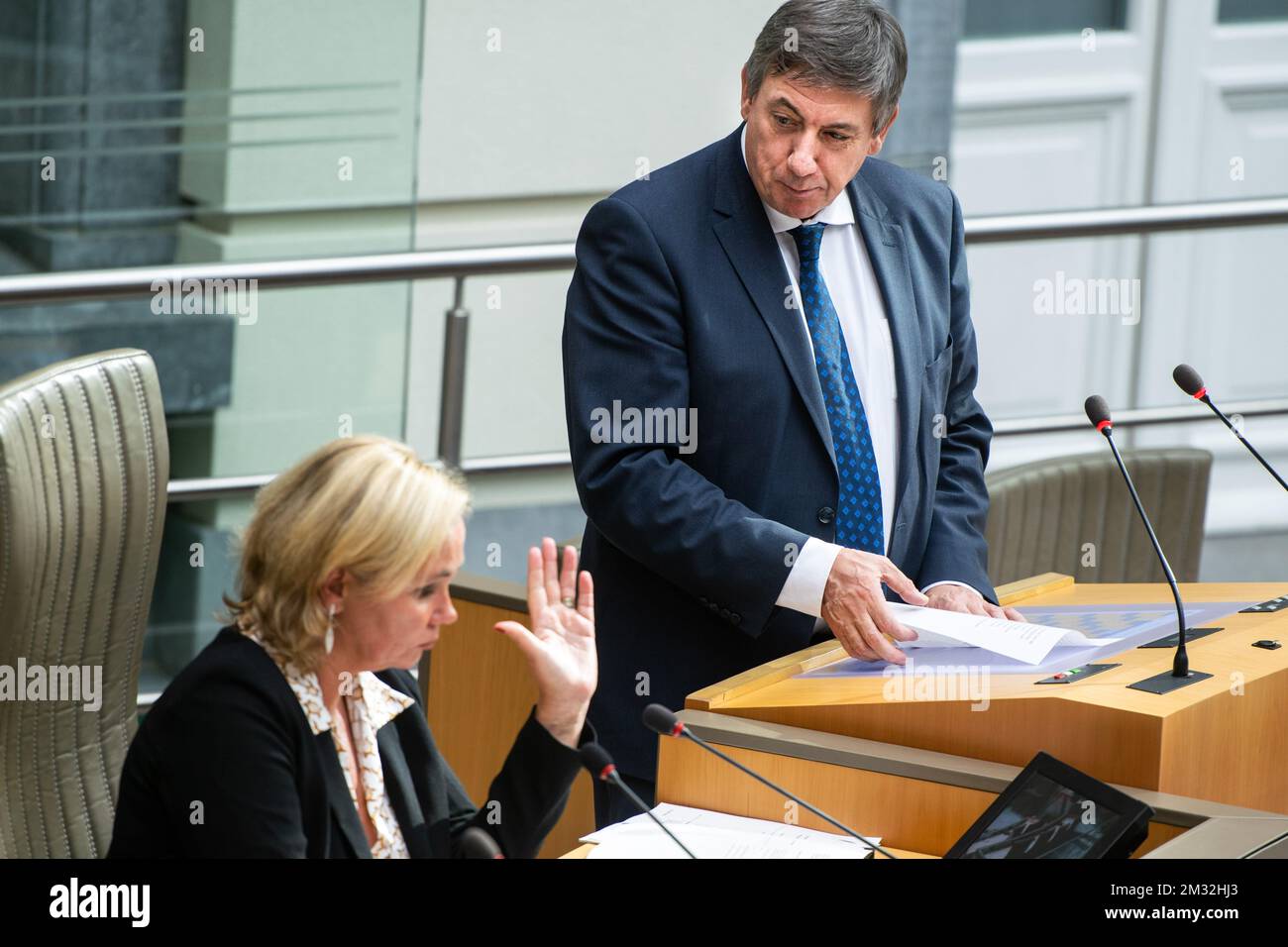 Flemish parliament chairwoman Liesbeth Homans and Flemish Minister ...