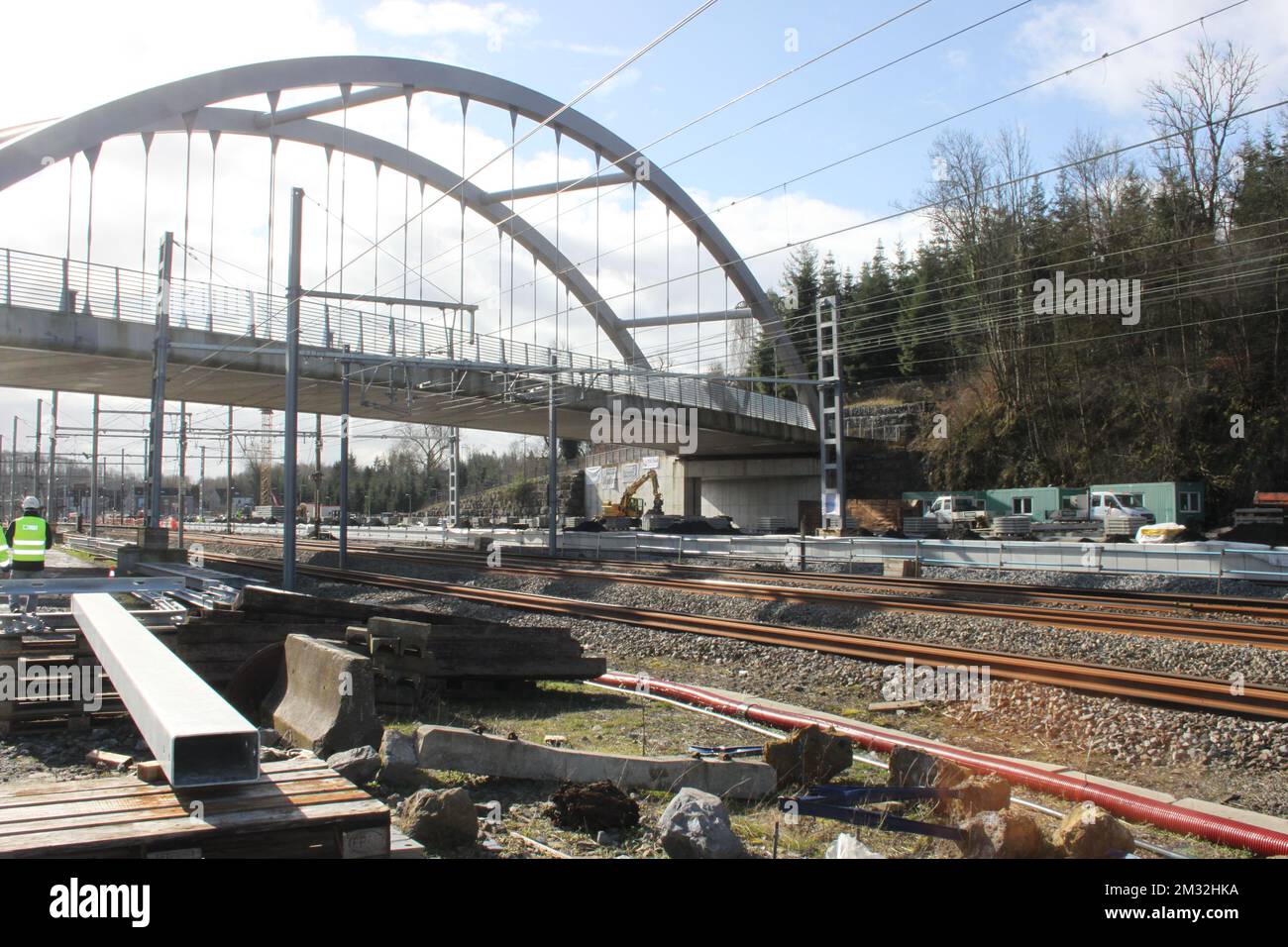 Illustration picture shows a visit to the works of Ciney station ...