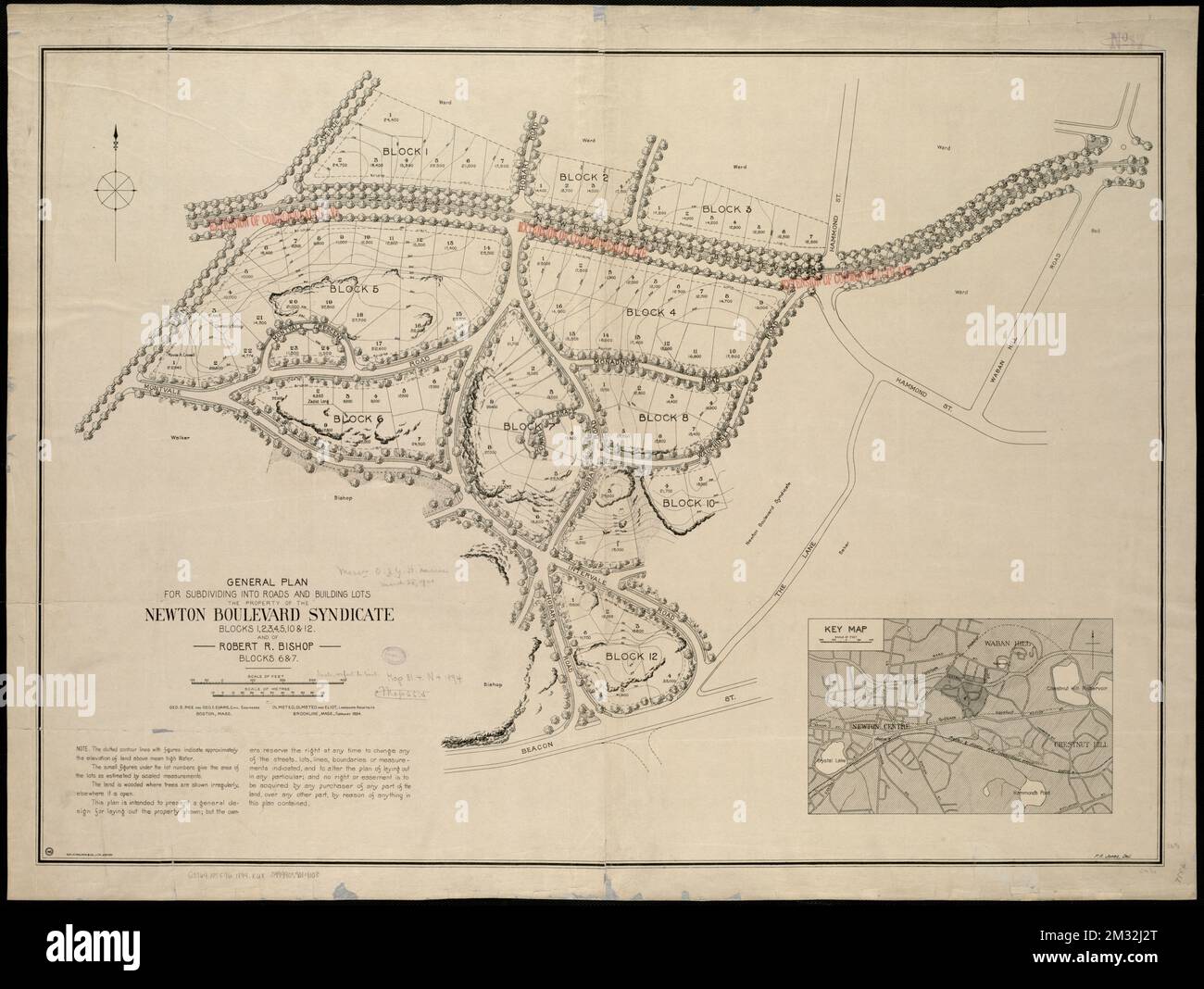 General plan for subdividing into roads and building lots, the property ...