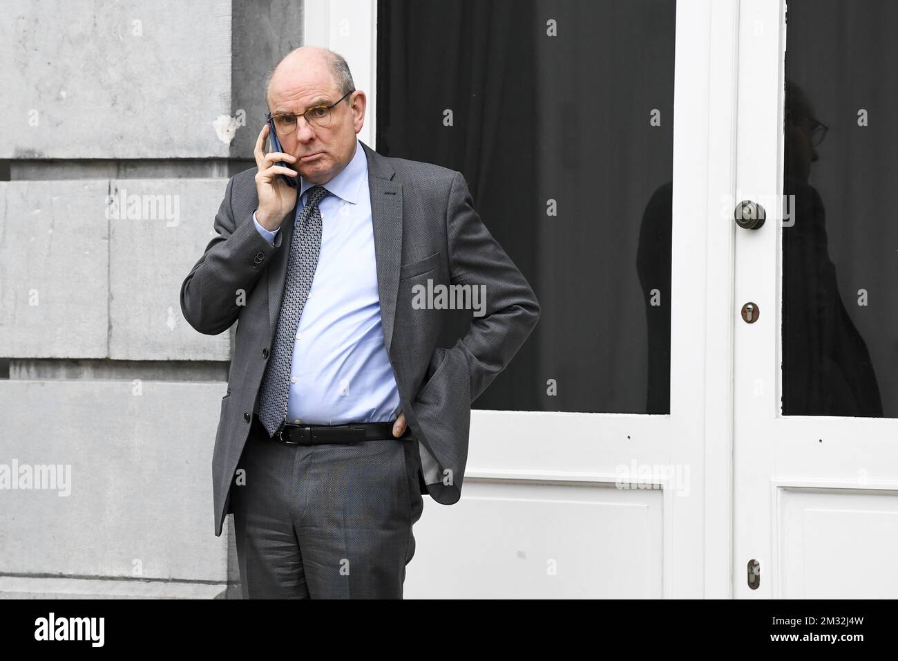 Minister of Justice Koen Geens pictured during a Kern meeting with also ...