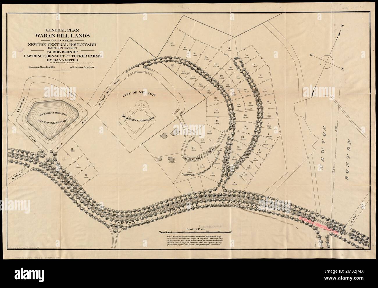 General plan Waban Hill lands on and near Newton Central Boulevard ...
