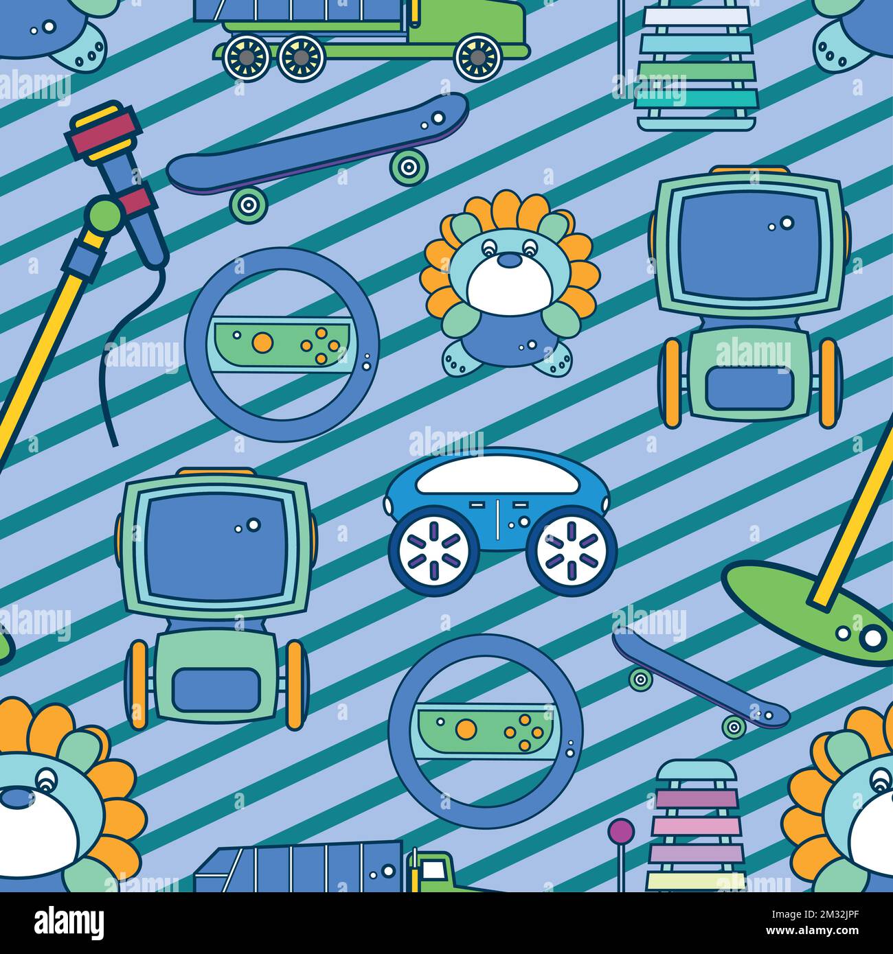 Seamless pattern background with toy icons Vector Stock Vector Image ...