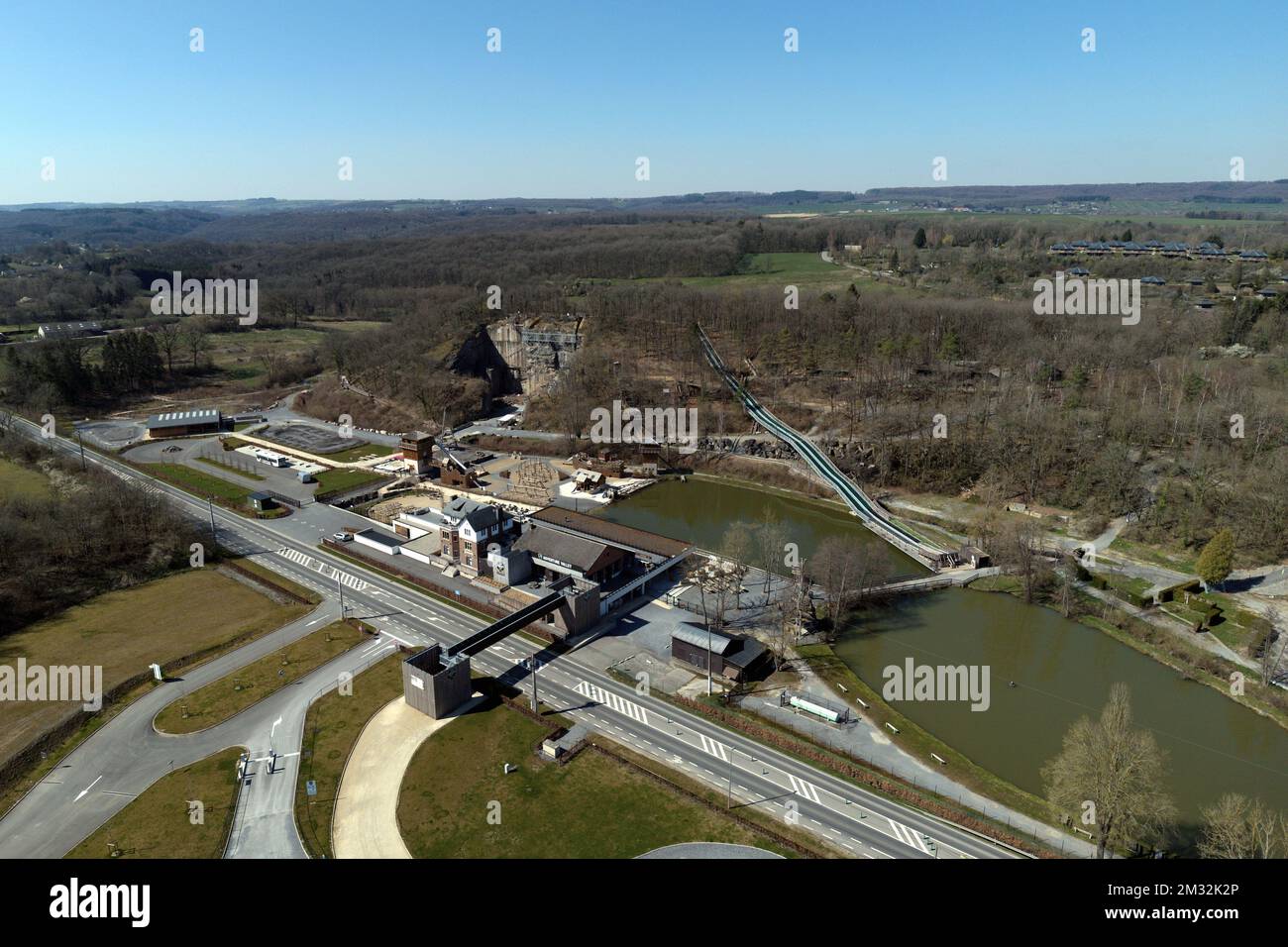 Illustration shows an aerial view by drone, of The Adventure Valley ...