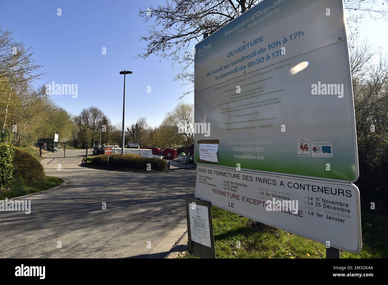 Illustration picture shows a notice on a large information sign, at the ...