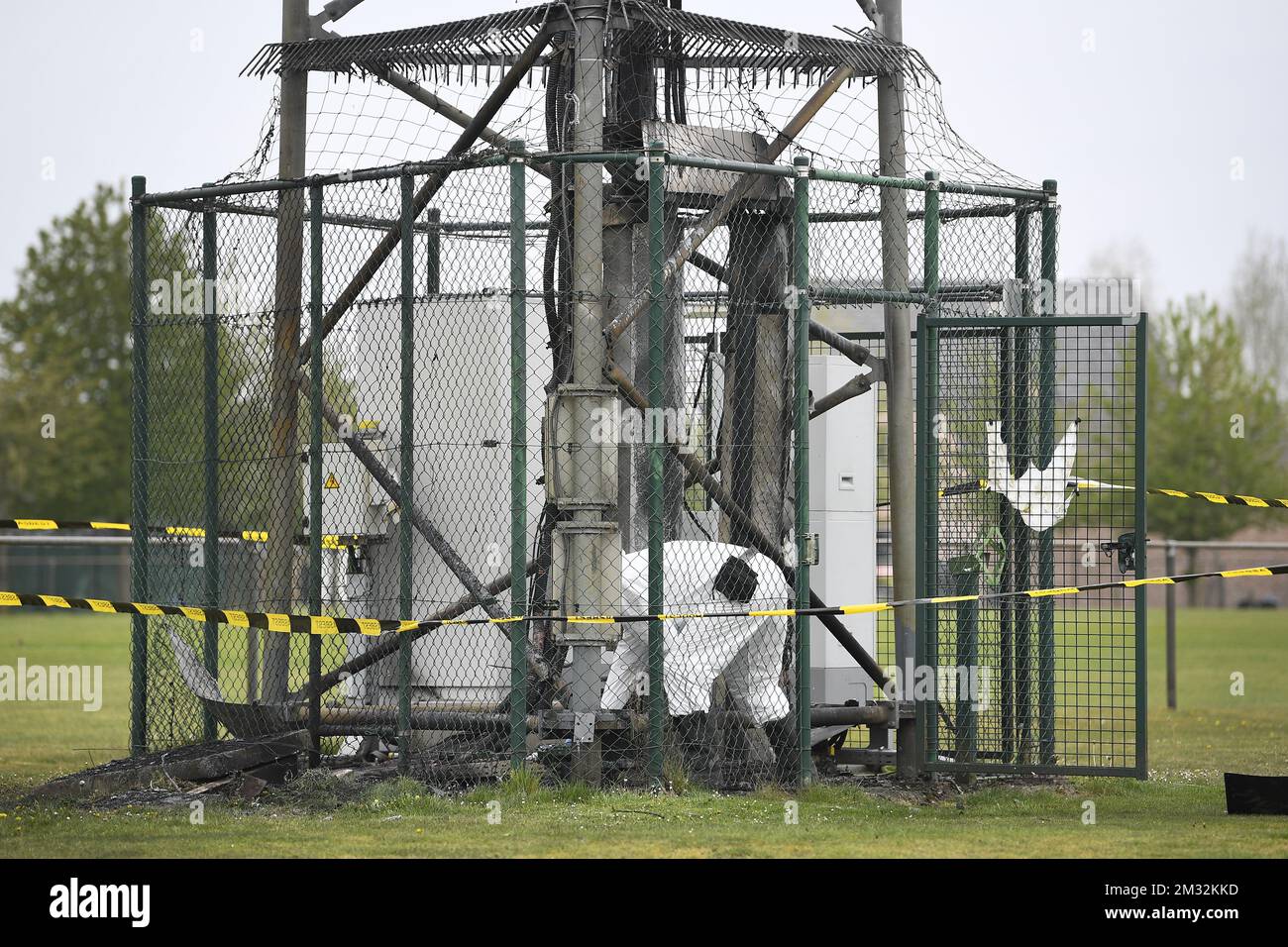 Illustration picture shows a 5G mast of telecom operator Proximus that ...