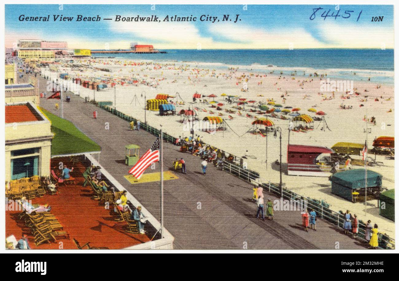 General view beach -- boardwalk, Atlantic City, N. J. , Beaches ...
