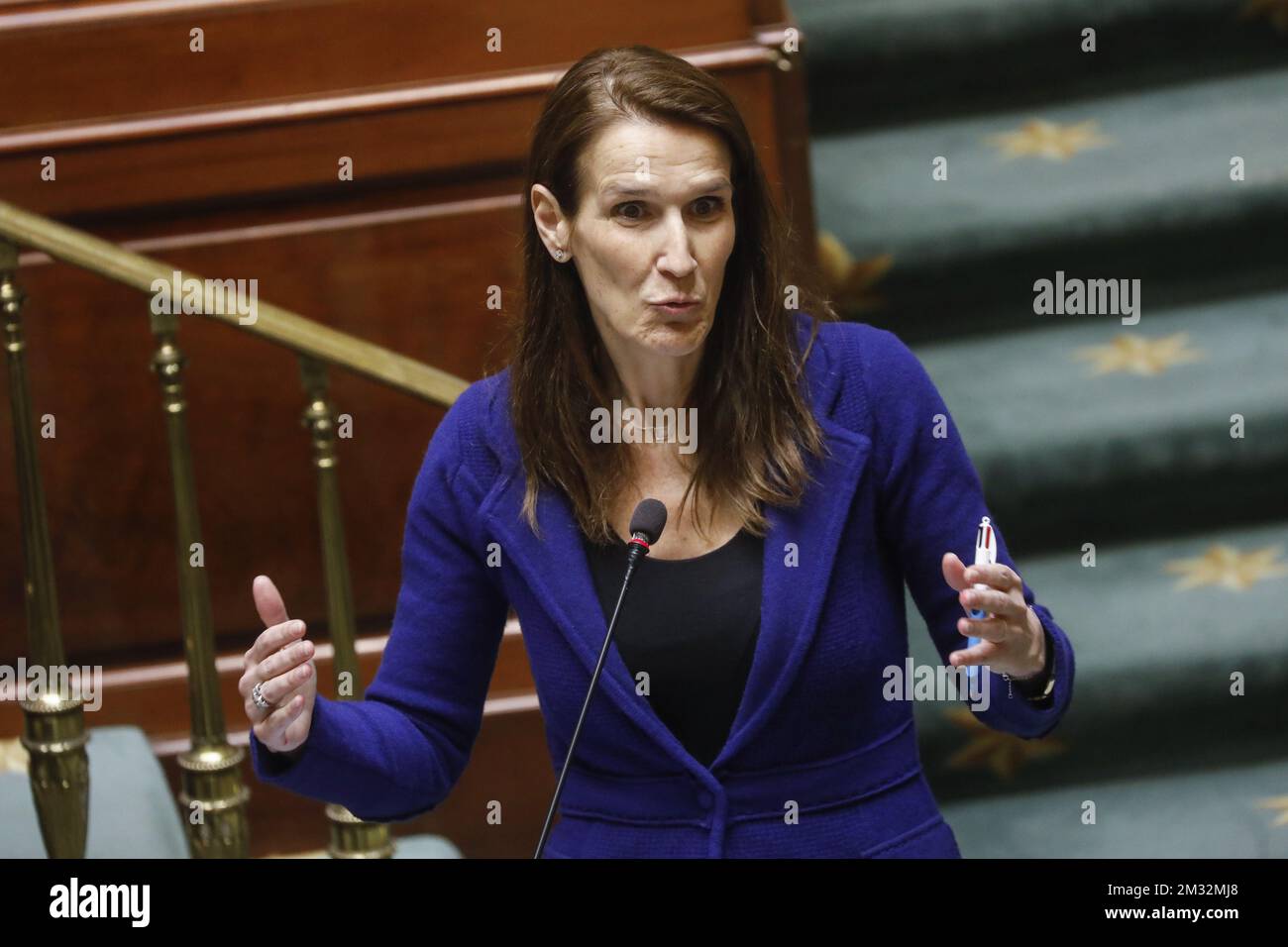 Belgian Prime Minister Sophie Wilmes pictured during a plenary session ...