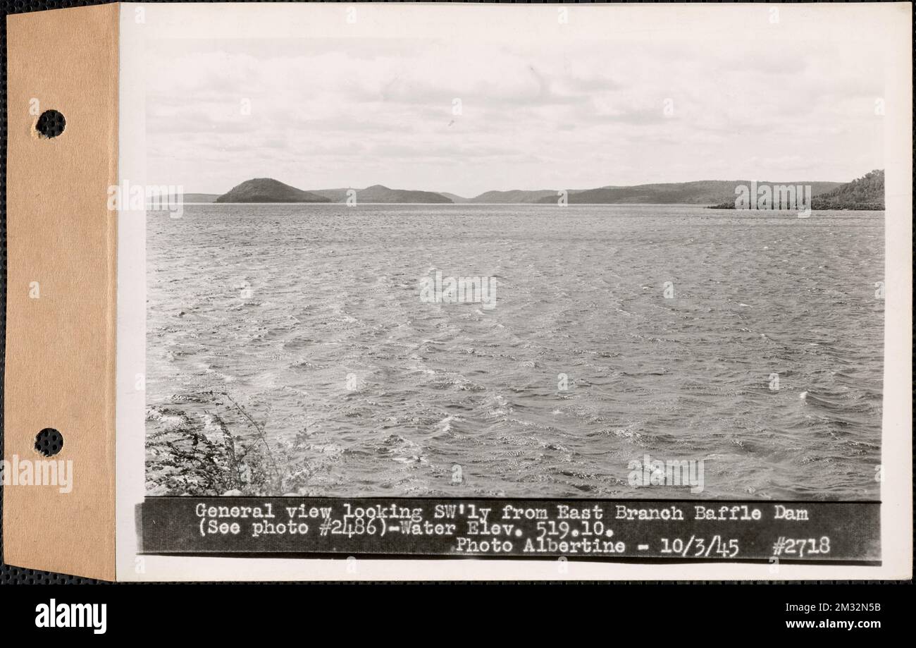 General view looking southwesterly from East Branch baffle dam, water ...