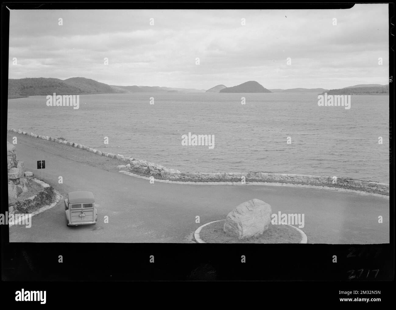 General view looking northerly from west end of Quabbin Dike, water ...