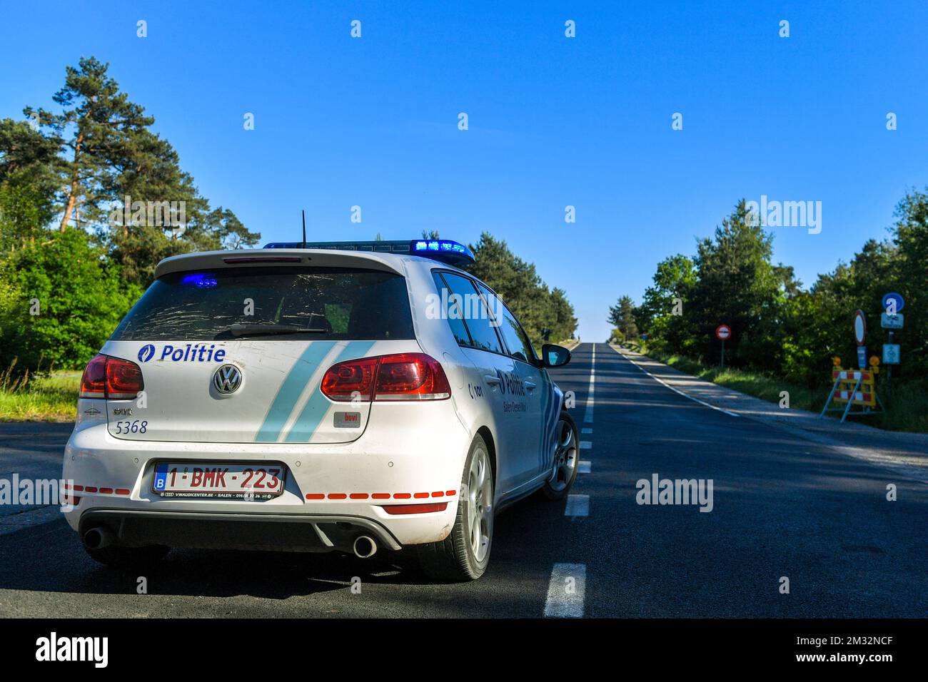 Illustration picture shows police blocking the roads near the scene of ...