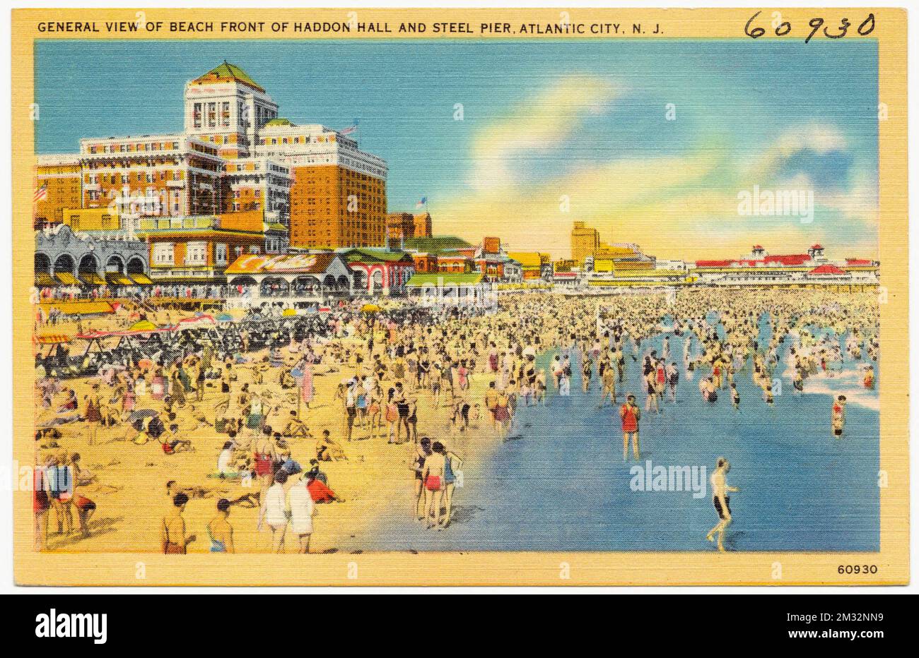 General view of beach front of Haddon Hall and Steel Pier, Atlantic ...