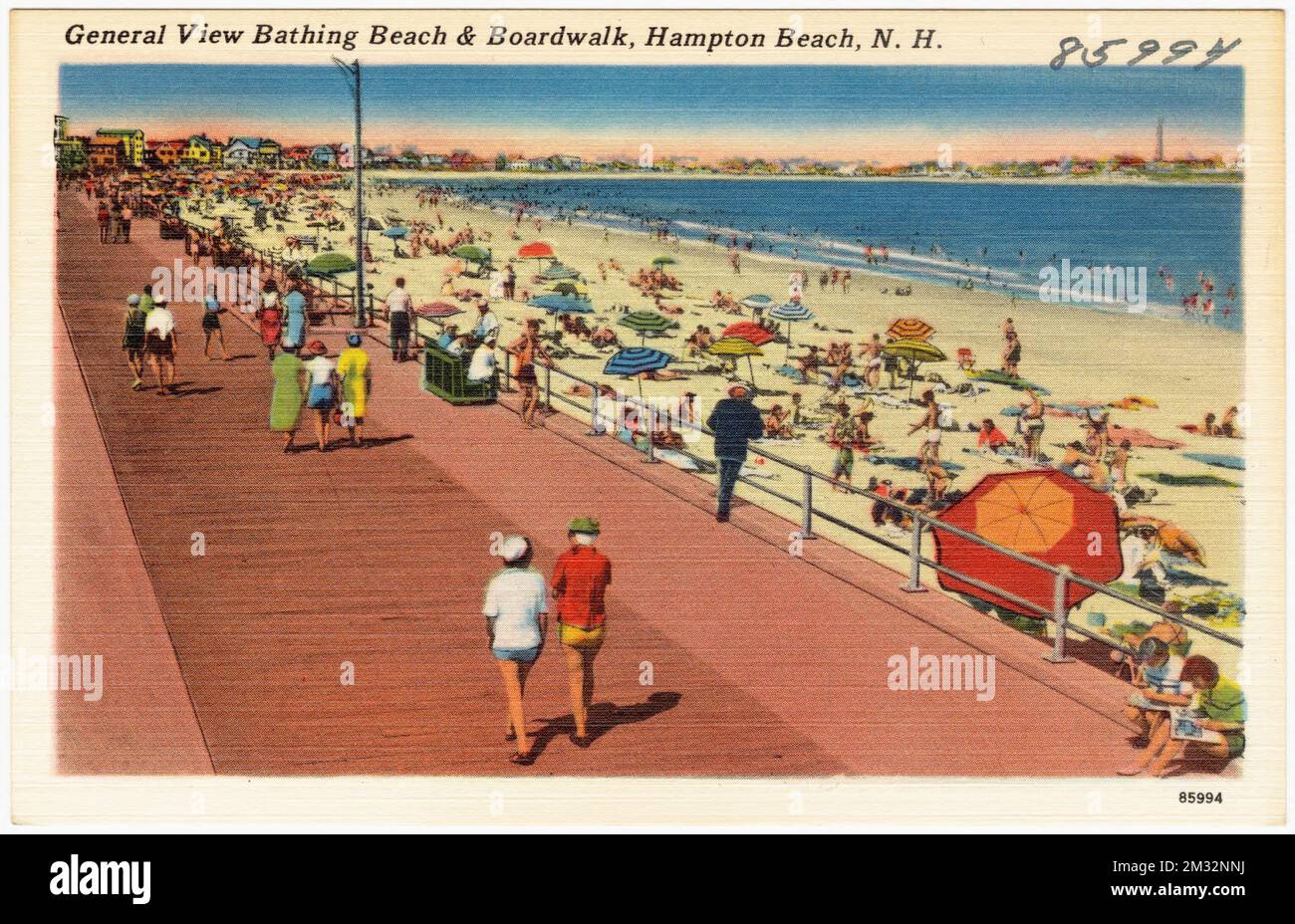 General view of beach & boardwalk, Hampton Beach, N.H. , Boardwalks ...