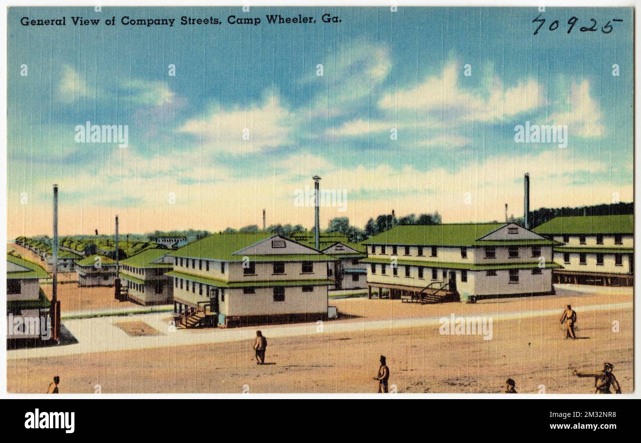 General view of company streets, Camp Wheeler, Ga. , Military ...