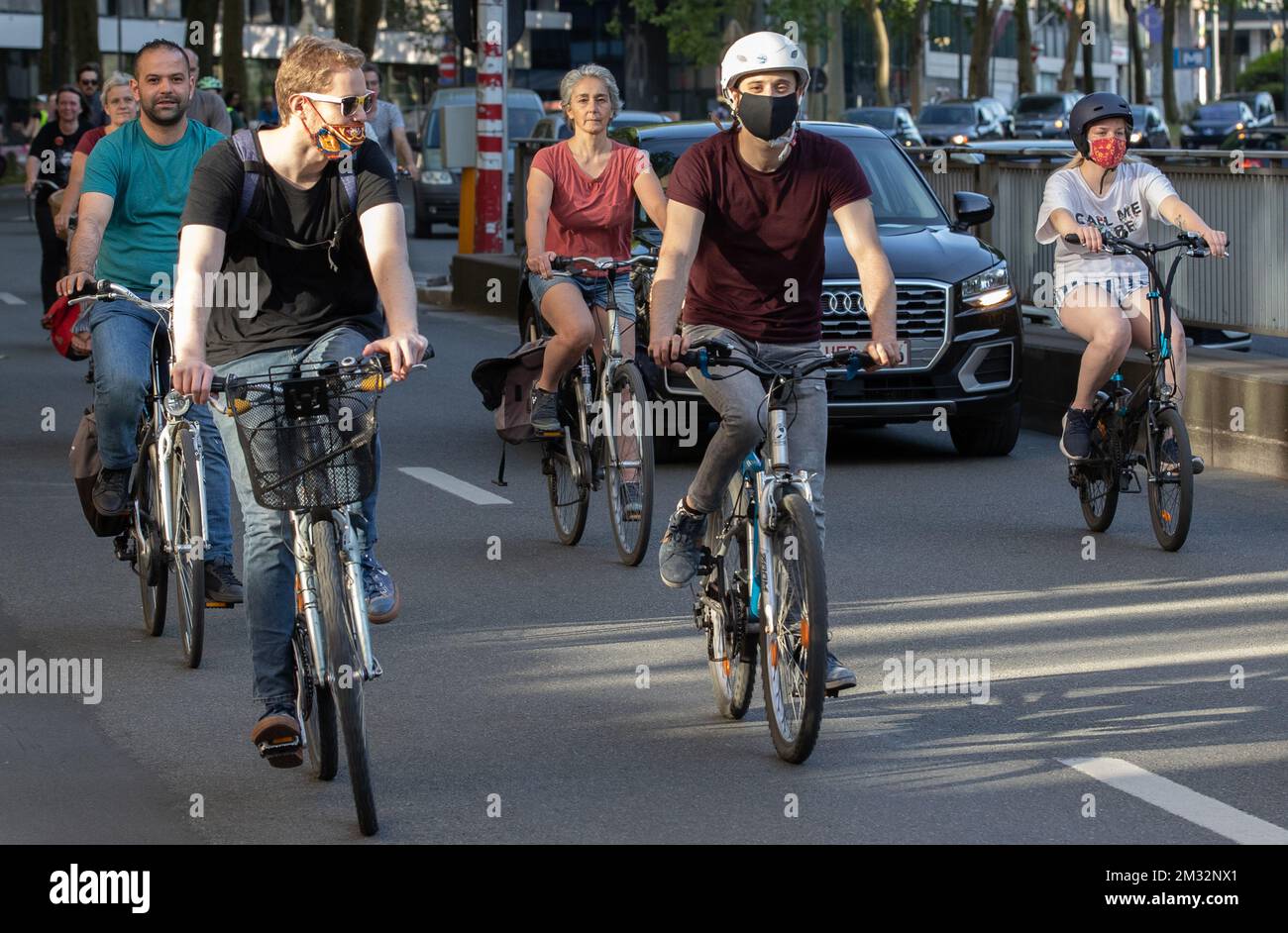 Illustration picture taken during a protest action of the Critical Mass ...