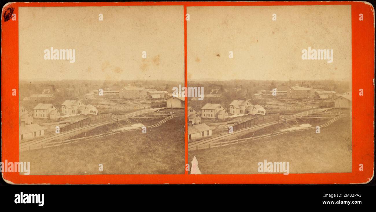 General view of Leeds , Floods, Mill River Disaster, 1874 Stock Photo ...