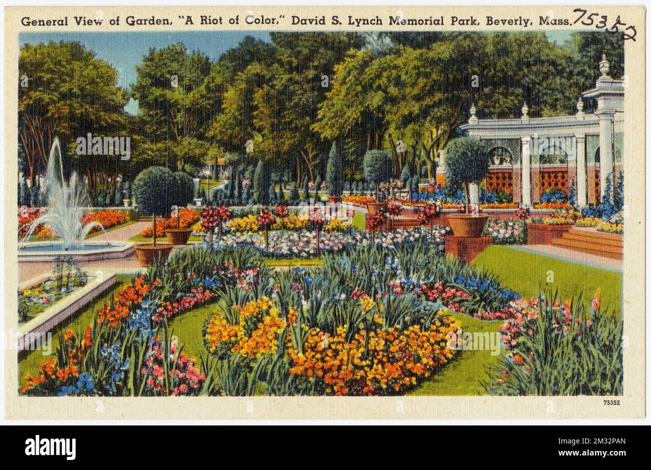 General view of garden, 'A riot of color,' David S. Lynch Memorial Park ...