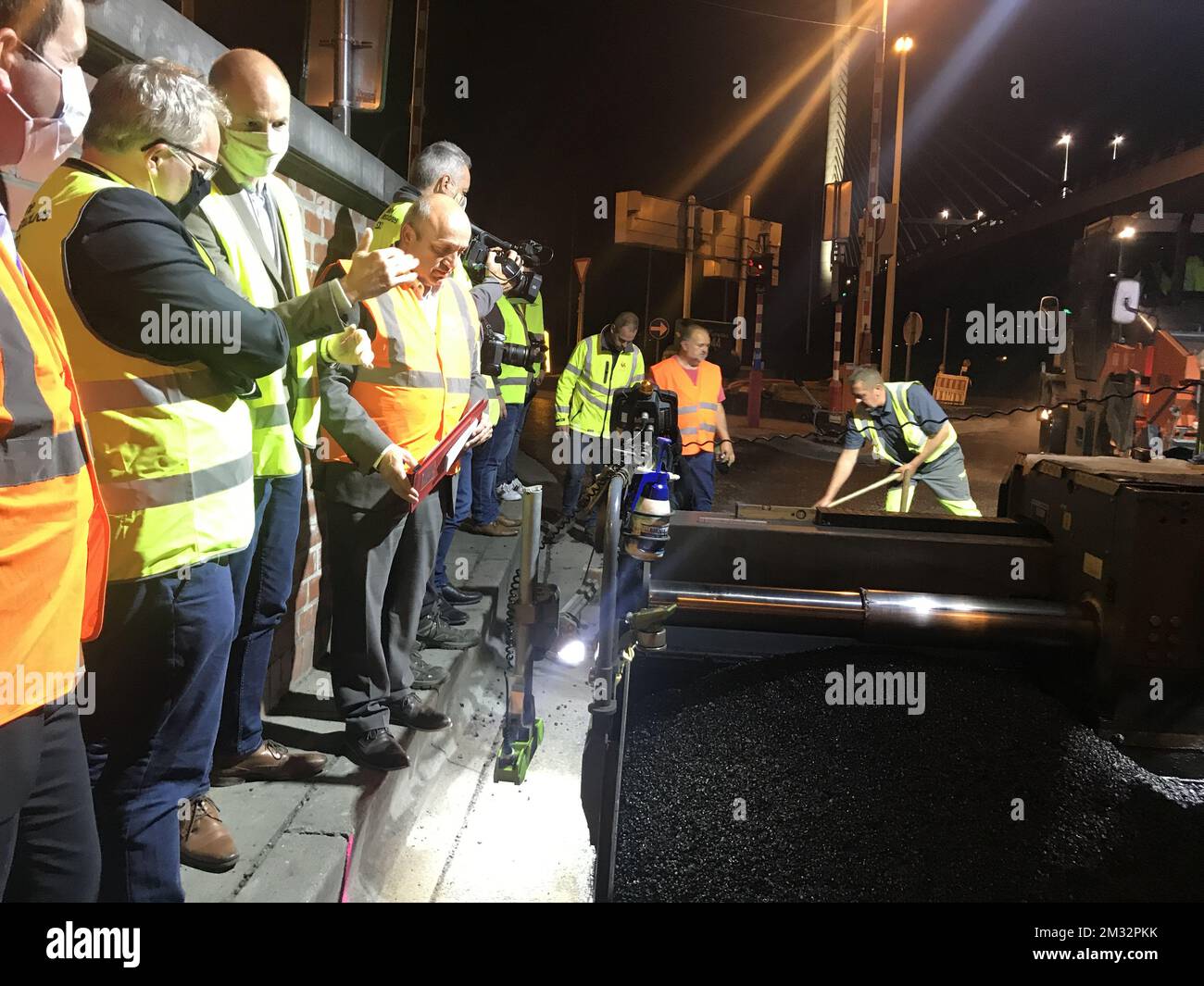 Infrastructure works pictured at a visit to the Cointe tunnel in Liege ...