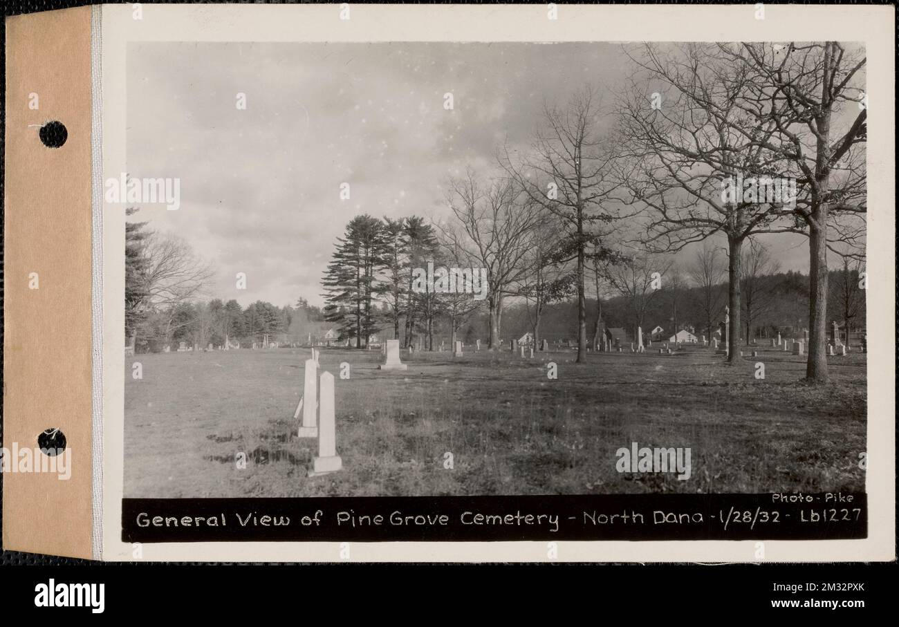 General View of Pine Grove Cemetery, North Dana, Mass., Jan 28, 1932 ...
