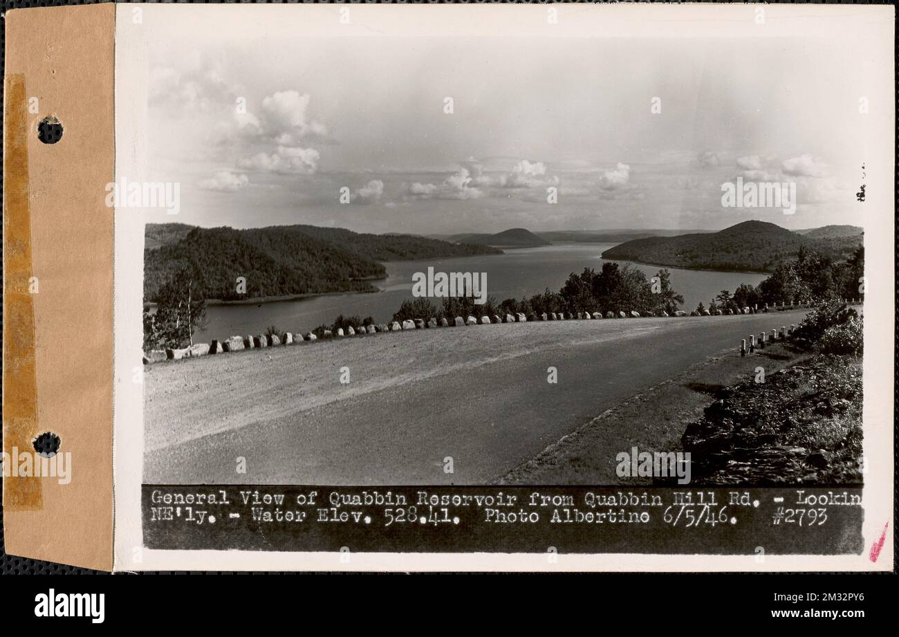 General view of Quabbin Reservoir from Quabbin Hill Road, looking ...