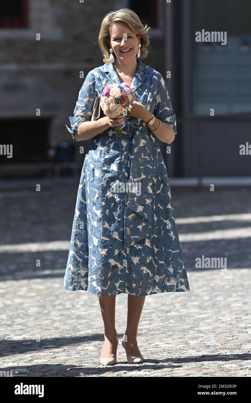 Queen Mathilde of Belgium pictured during a royal visit to 'Van Eyck in ...