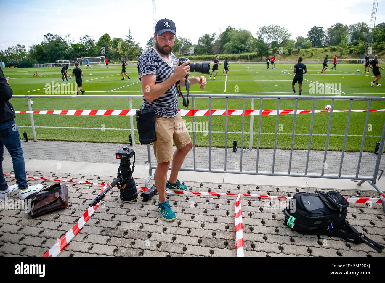 Illustration picture shows a journalists at work during the first ...