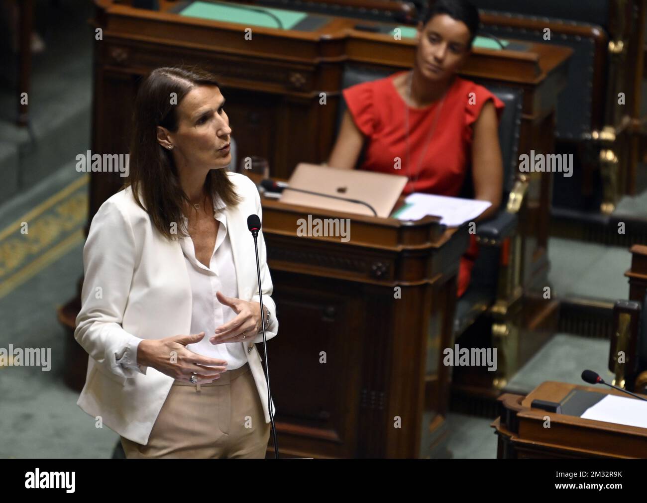 Belgian Prime Minister Sophie Wilmes pictured during a plenary session ...
