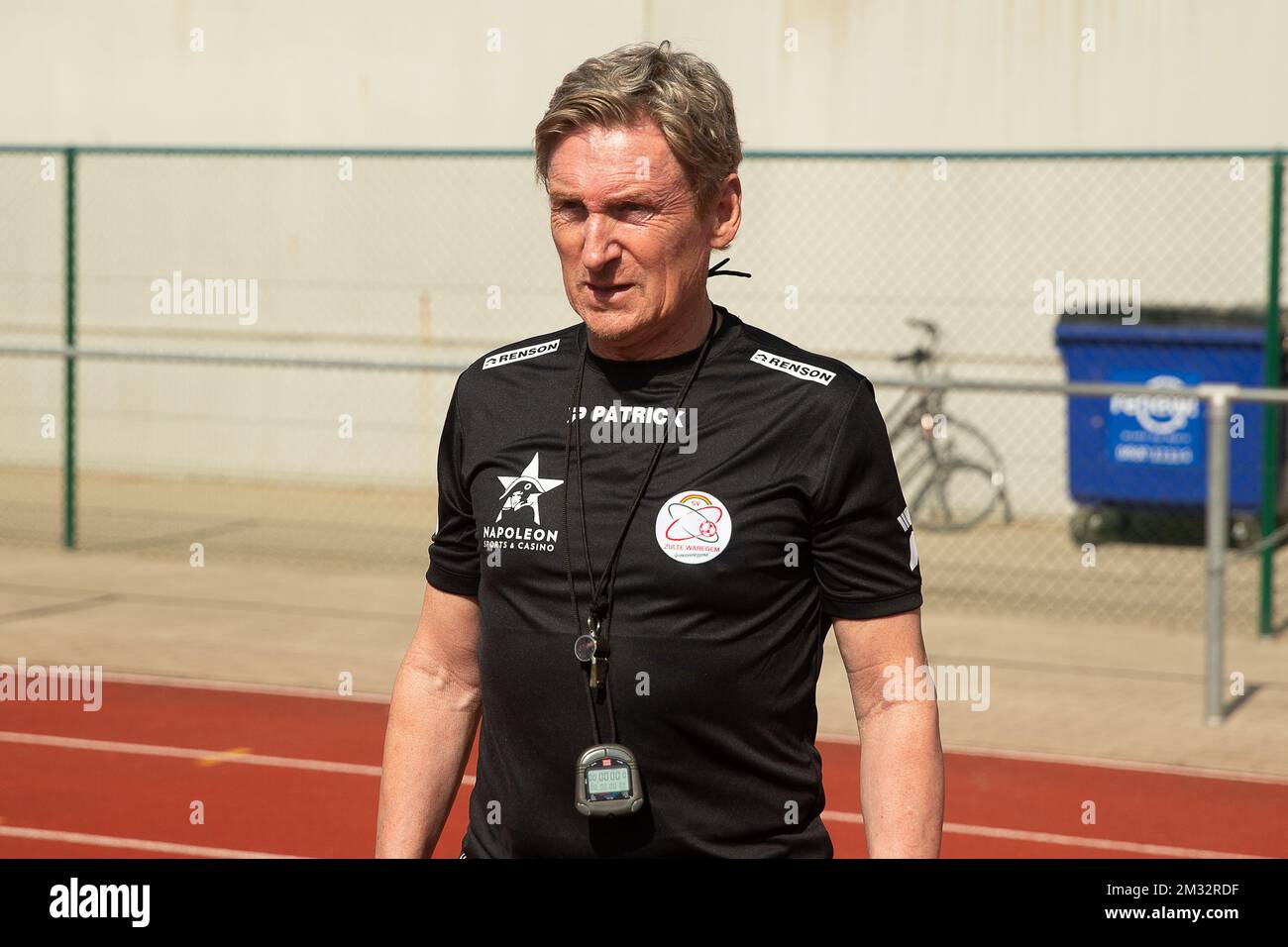 Essevee's head coach Francky Dury the first training session of Belgian ...