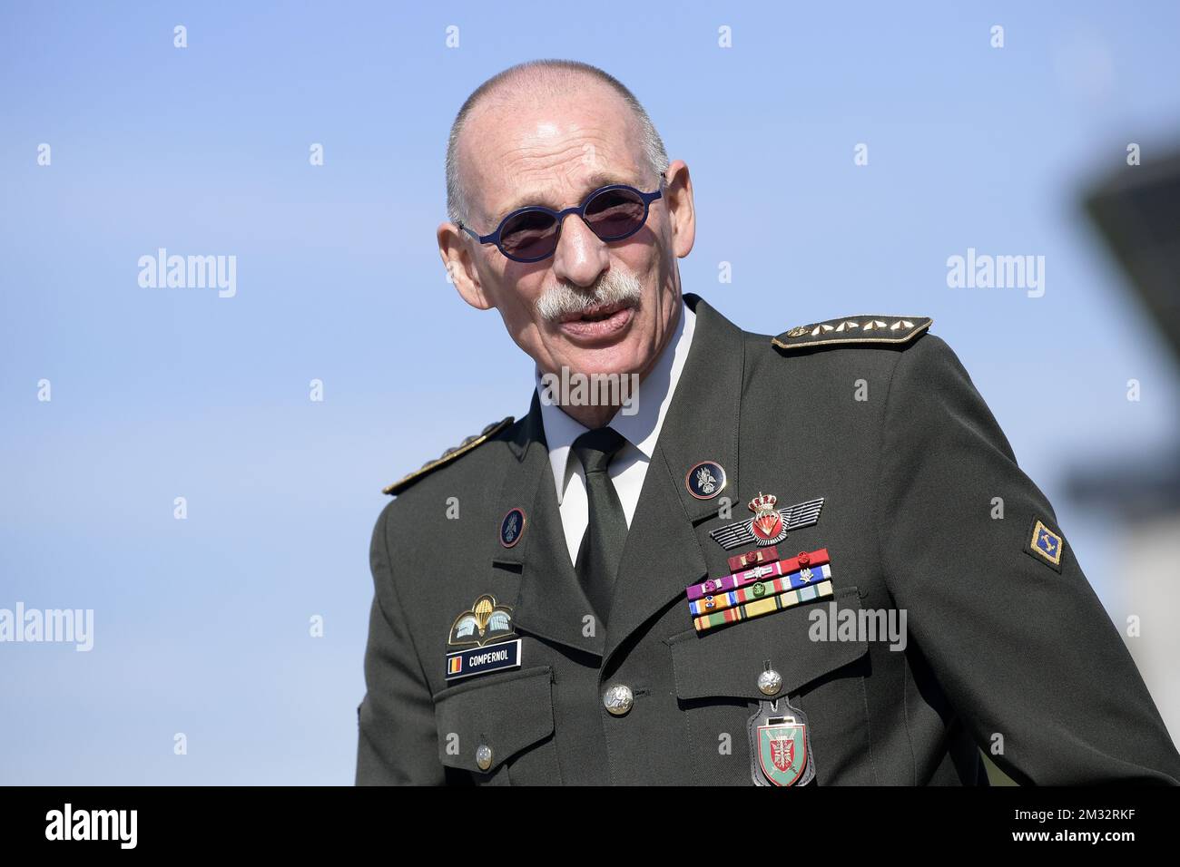 Chief of Defence General Marc Compernol pictured during a royal visit ...