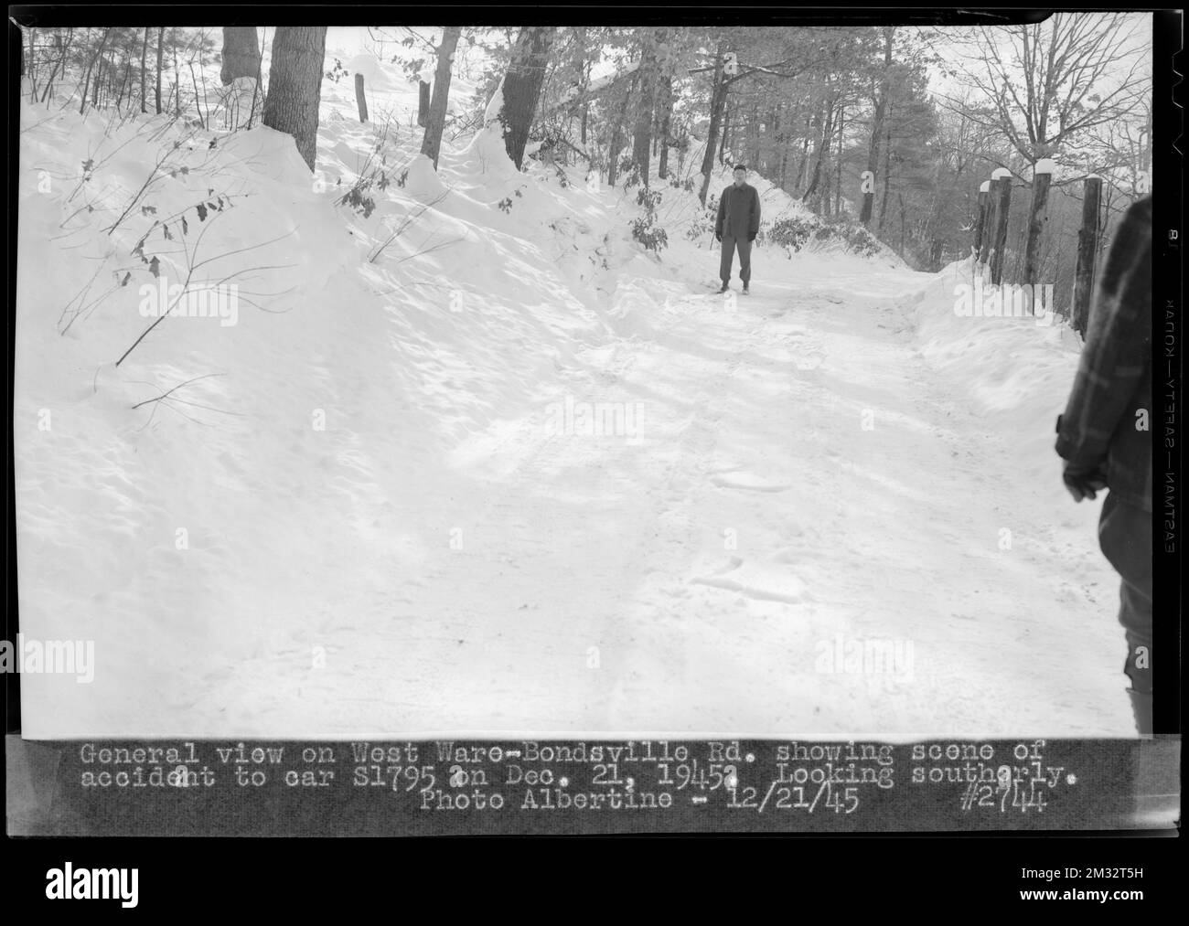General view of West Ware-Bondsville Road showing scene of accident to ...