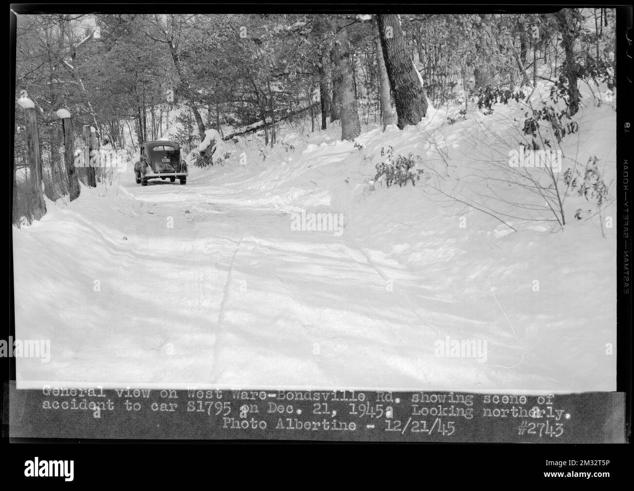General view of West Ware-Bondsville Road showing scene of accident to ...