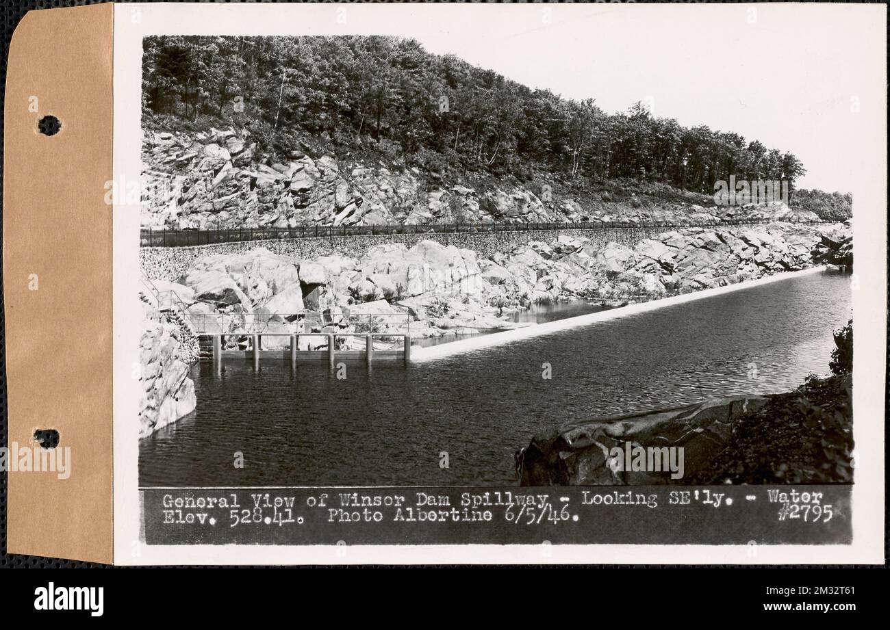 General view of Winsor Dam Spillway, looking southeasterly, water ...