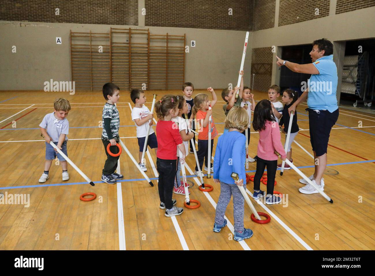 Illustration picture shows children playing during a visit to the ...