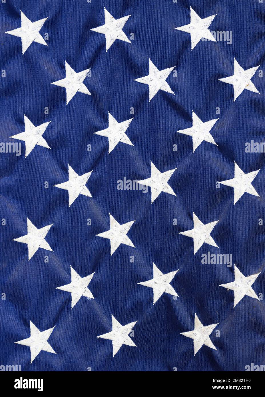 White stars on blue fabric of United States American flag Stock Photo ...