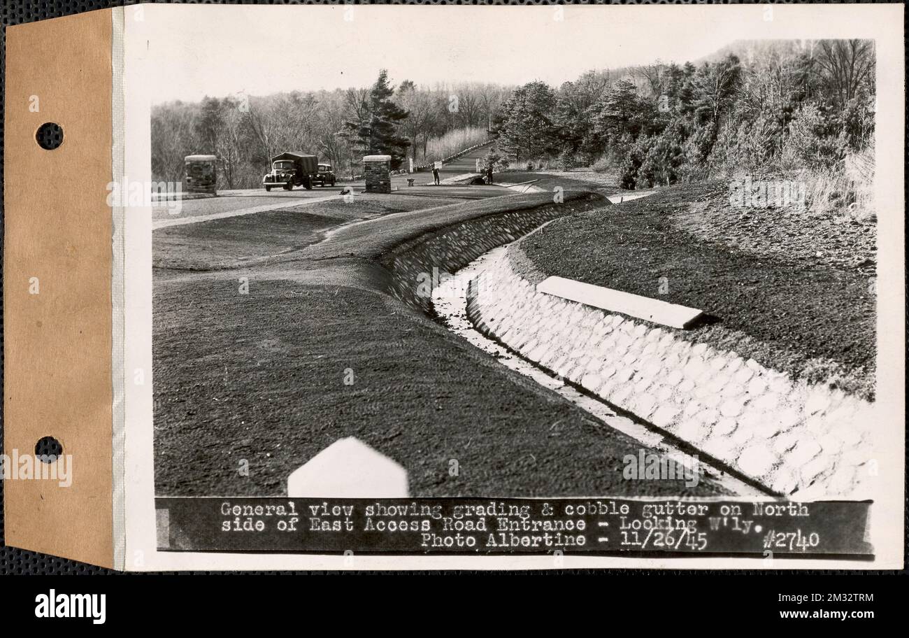 General view showing grading and cobble gutter on north side of East ...