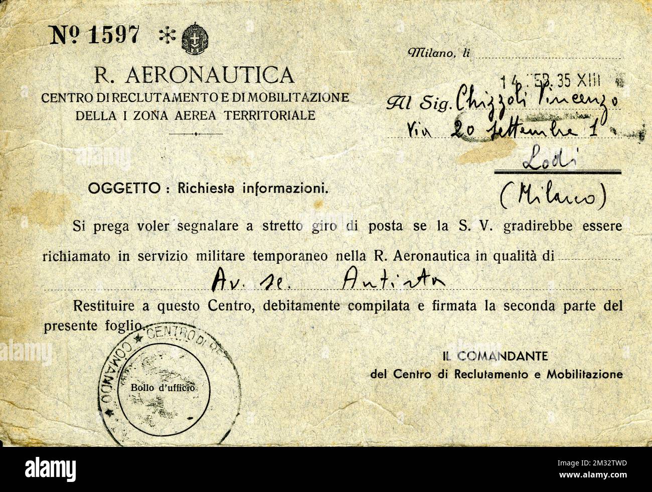 Reclutamento militare hi-res stock photography and images - Alamy